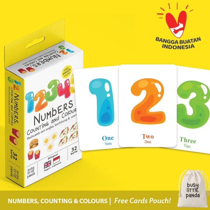Mainan Edukasi Edukatif Kartu Flashcards Seri Angka, Berhitung & Warna ...
