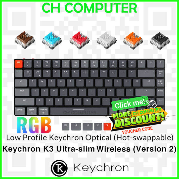 Keychron K3 V2 Ultra-slim Wireless Mechanical Keyboard | Lazada Singapore