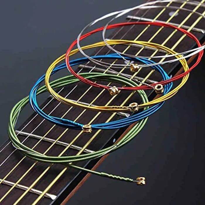 Unpacking Colorful guitar strings / senar gitar warna warni kl6 ...