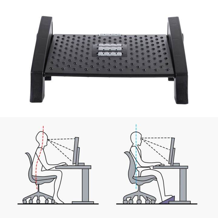 Foot Rest Office Ergonomic Under Desk Adjustable Height Angle Footrest ...