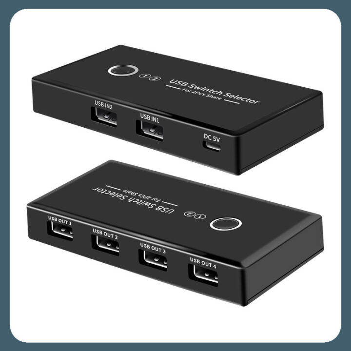USB 3.0 KVM Switch Selector 2 PC Sharing 4 USB Devices USB 2.0 KVM ...