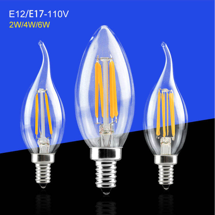 HBESTY E12 / E17 Candle Lamp 2W 4W 6W LED Lamp Dimmable Filament COB ...