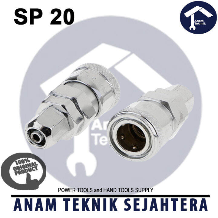 Coupler SP 20 Two Touch Quick - Sambungan Selang Angin Kompresor SP20 ...