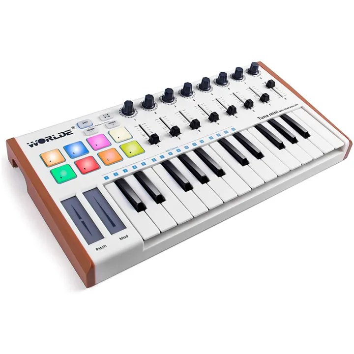 Worlde 25-Key Panda Tuna MIDI Controller Portable USB Keyboard & Drum ...