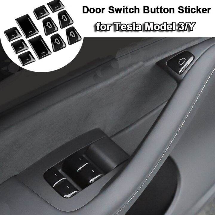 Open Door Button Sticker For Tesla Model 3 Y Window Lift Switch Cover ...