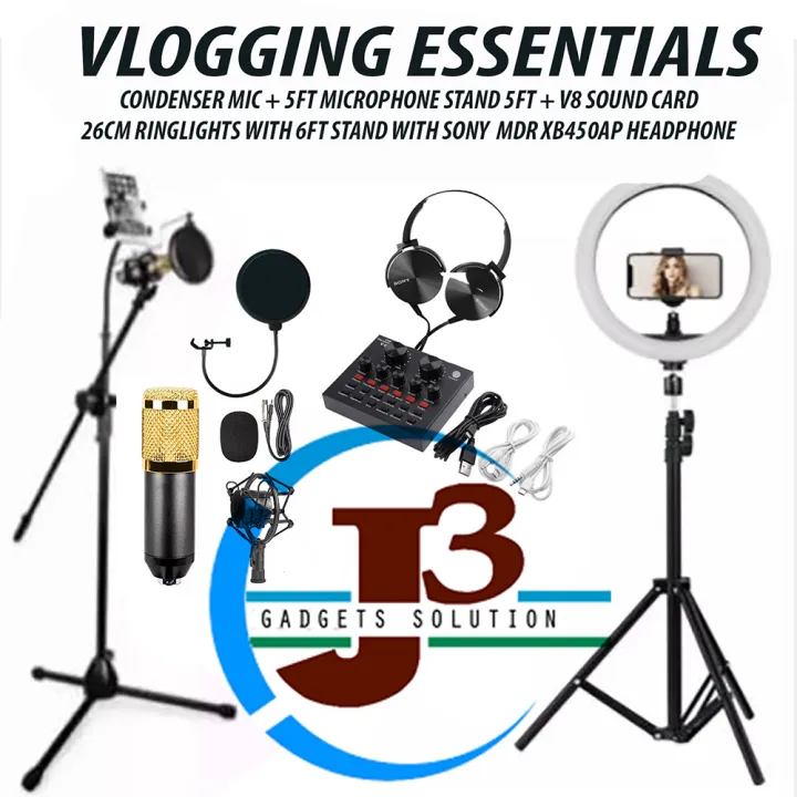 J3 - BM-800 microphone, V8 sound card complete set, 5ft Microphone ...