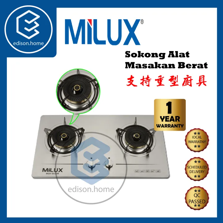 Milux MGH-S633M MGHS633M Stainless Steel Premium Built-in Hob Gas ...