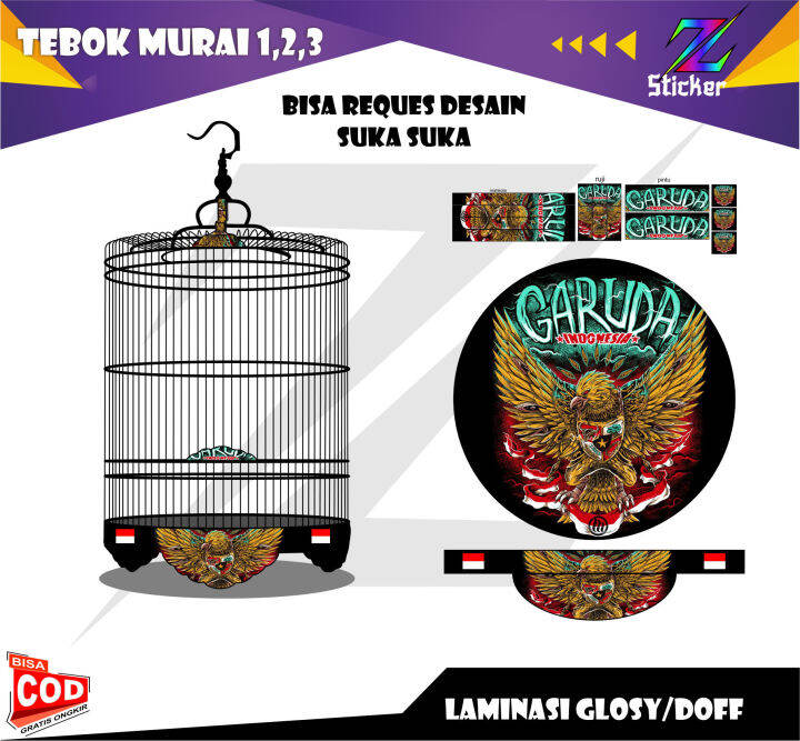 STICKER STIKER DECAL SANGKAR BURUNG MEMBUAT KANDANG GANTENG PAS GANTANG ...