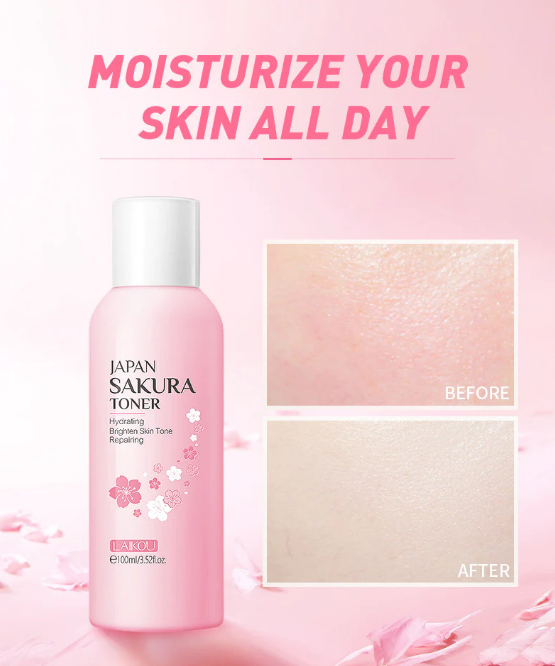 LAIKOU Japan Sakura Toner Facial Toner for Acne Prone Skin Brightening ...
