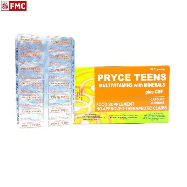Pryce Teens Multivitamins w/ Minerals plus CGF 50's Capsule | Lazada PH