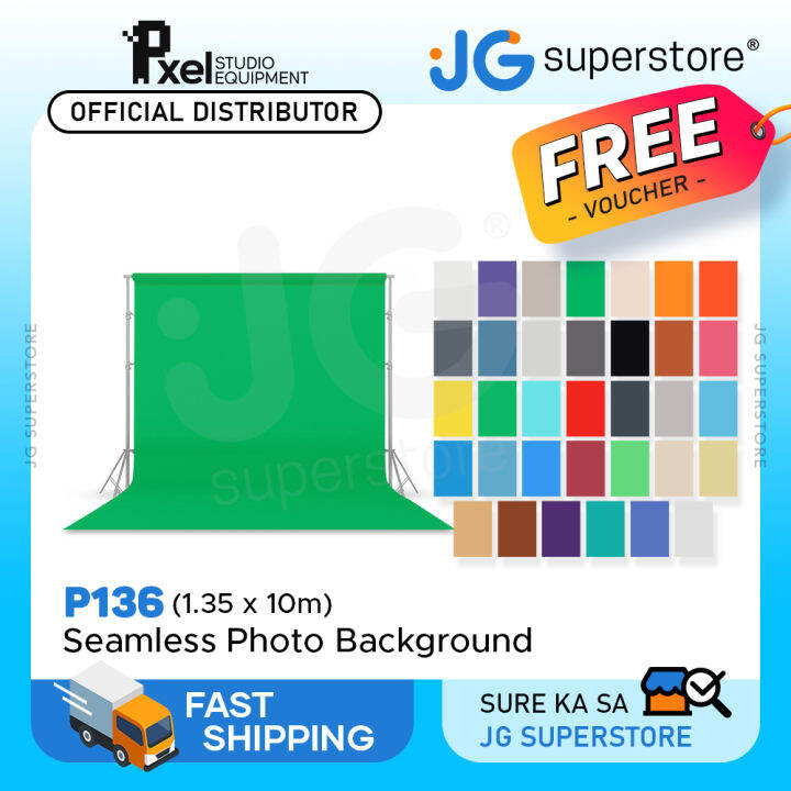 Pxel P136 1.35 x 10m Seamless Solid Color Paper Photo Background ...