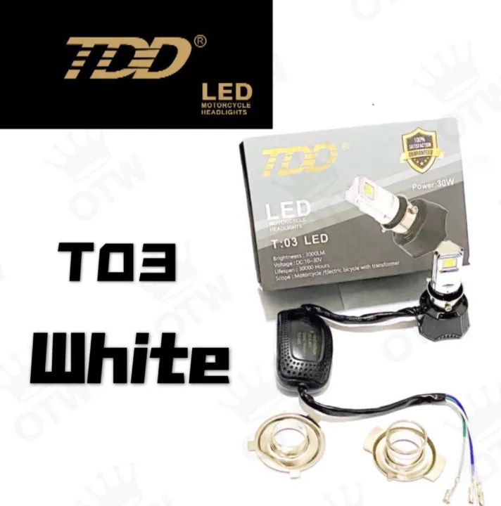 TDD T:03 LED Motorcycle HeadLights 30w (White) | Lazada PH