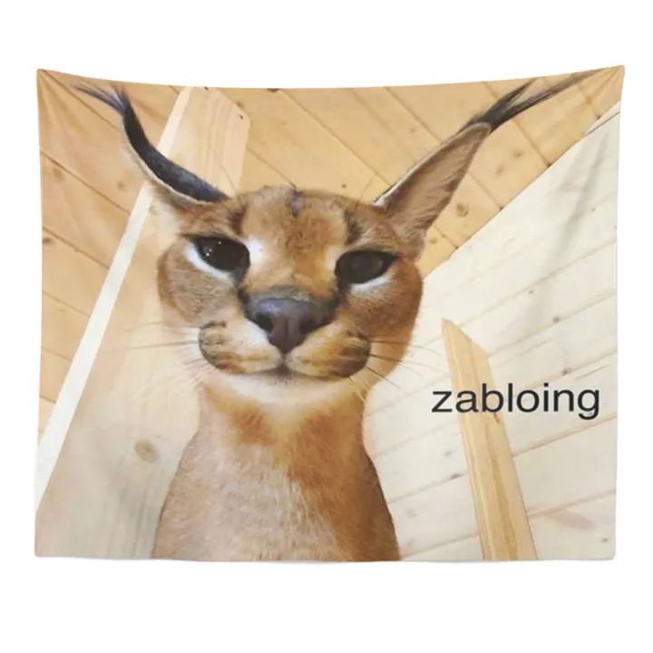 Zabloing บิ๊ก Floppa Kot Shlyupa พรมแขวนผนังศิลปะสำหรับห้องนอนห้อง ...