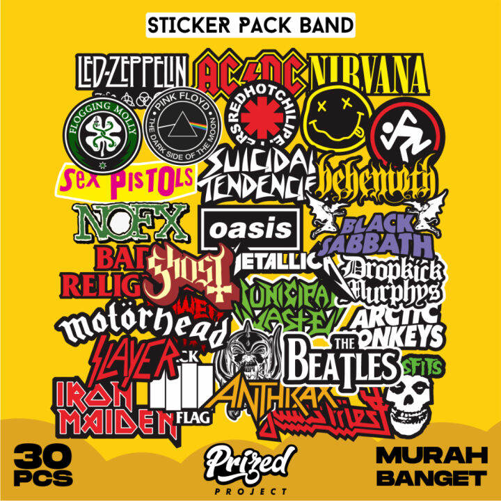 Stiker Band Klasik Rock Band Music Sticker Clasic Punk Rock Untuk Case ...