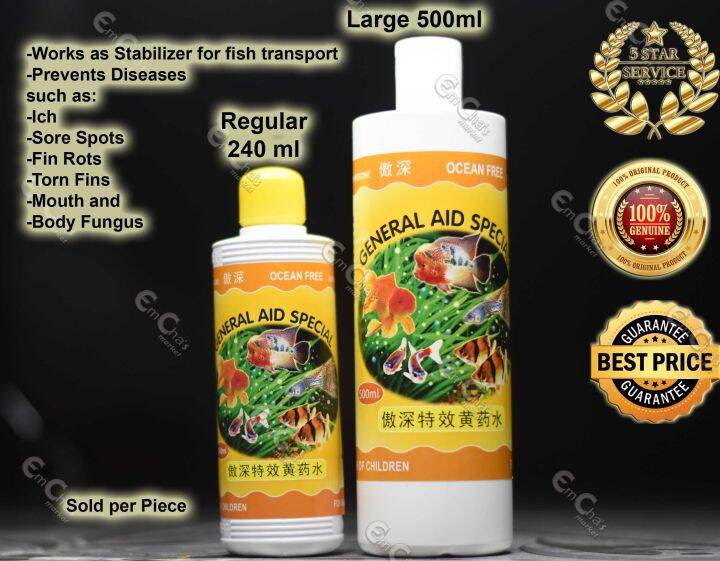 Ocean-Free LARGE 500ml (YELLOW BOTTLE) General Aid Special White Spot ...