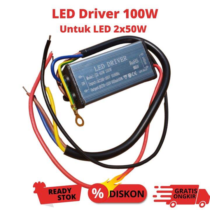 Driver Lampu LED 100W 2x50W Untuk Trafo Lampu Sorot PJU Cobra | Lazada ...