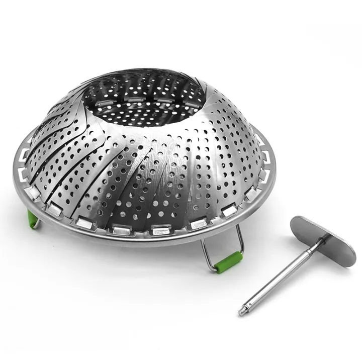 Japanese-style folding multi-purpose kitchen steamer rack stainless ...