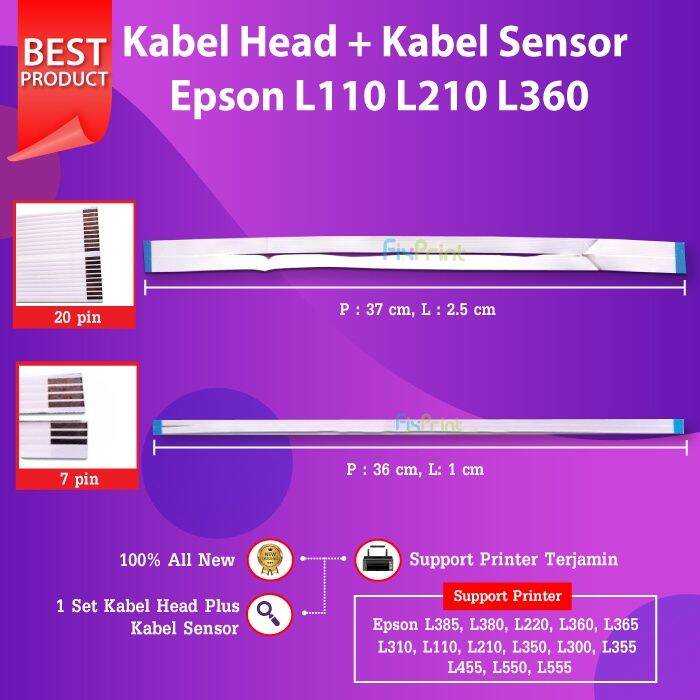 SET Kabel Head + Sensor Epson L110 L210 L220 L300 L310 L350 L355 L360 ...