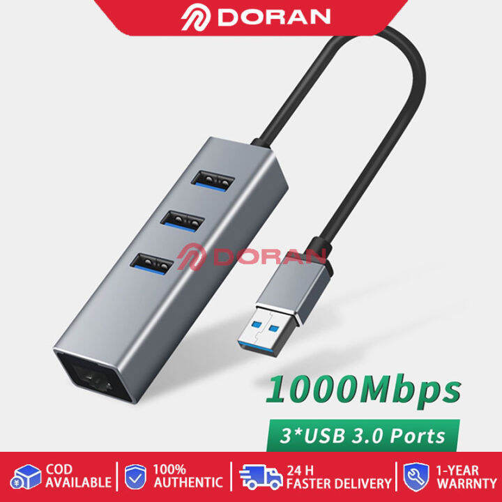 DORAN USB HUB RJ45 HUB Network Adapter 3 Ports USB hub 3 0 Gigabit ...