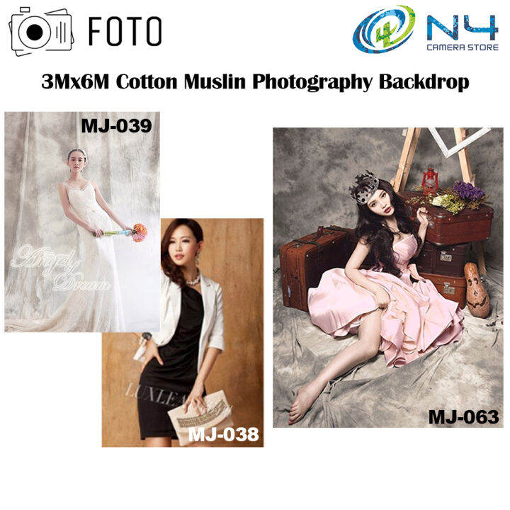 FOTO 3Mx6M Cotton Muslin Photography Backdrop Portrait Photo Shoot ...