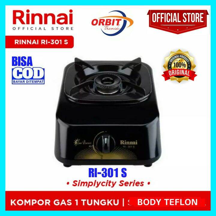 KOMPOR GAS RINNAI RI 301S/ RI301S/ RI-301S [1 TUNGKU] BLACK | Lazada ...
