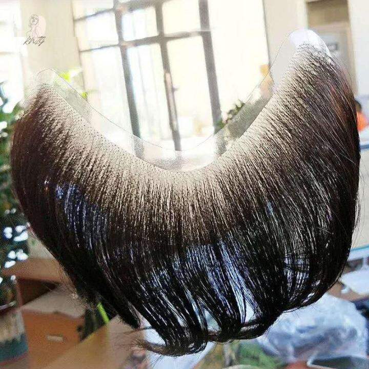 K💕WIG Invisible biological scalp wig men's forehead hair 100 human hair ...
