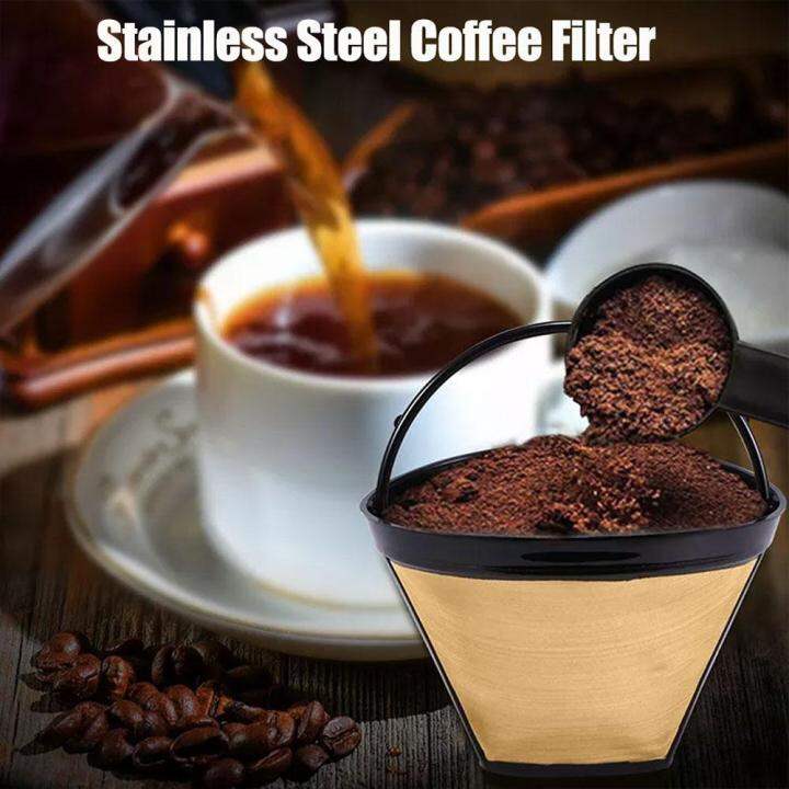 Stainless Steel Coffee Filter Screen Hand Flushing Funnel Filter Paper ...