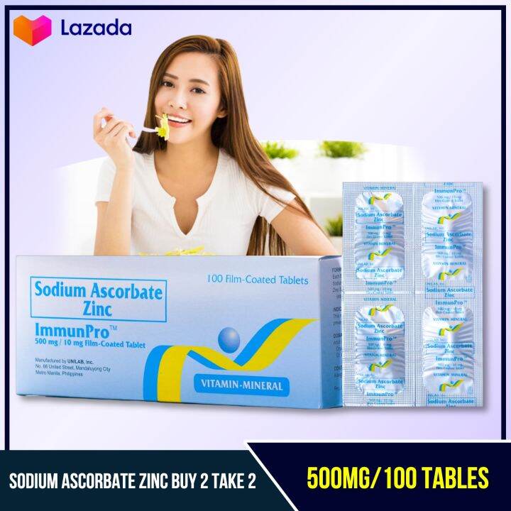 1 Box ImmunPro (Sodium Ascorbate Zinc) 100/box tablets treatment ...