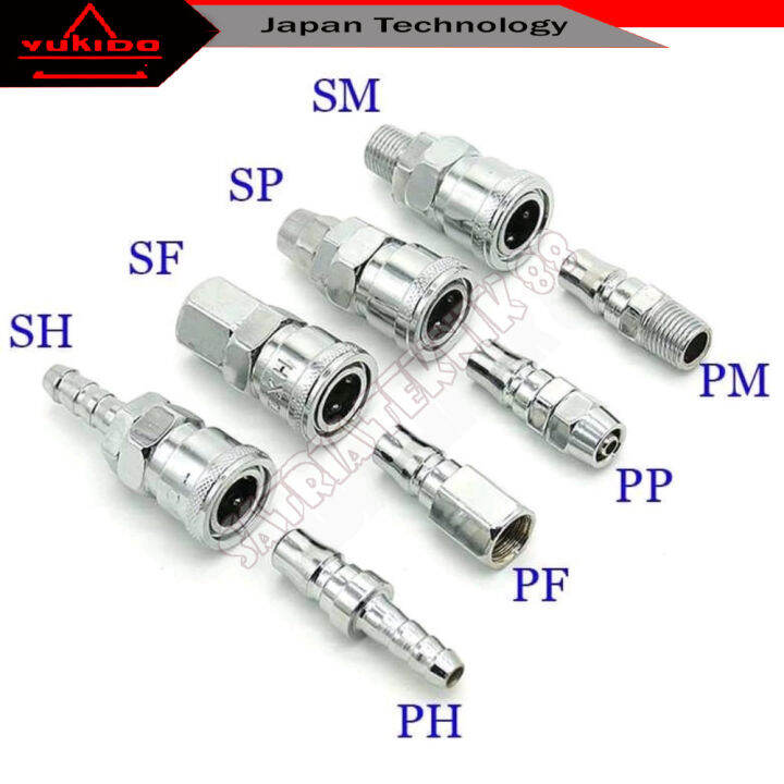 YUKIDO - Quick Coupler Connector Angin Neple Kompresor Universal Drat 1 ...