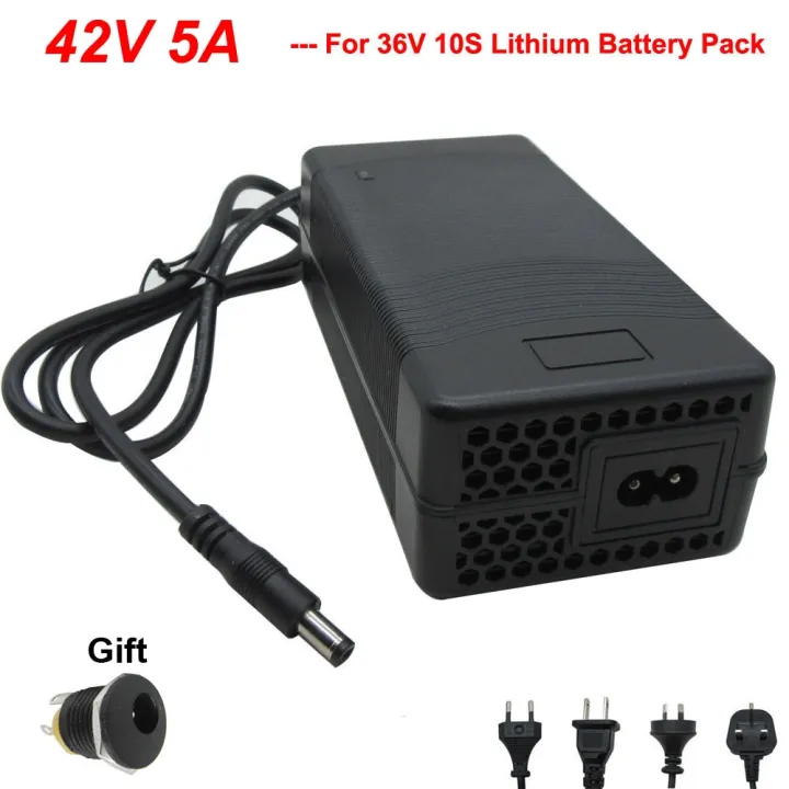New-Original/2022♚ 36V 5A Lithium Electric E Bike Battery Charger 42V 5A 36 Volt 10S Ebike ...
