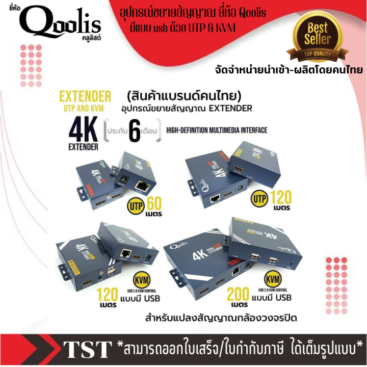 อุปกรณ์ขยายสัญญาณ TO LAN EXTENDER ยี่ห้อ Qoolis แบบตัวเลือก มีแบบ usb ...