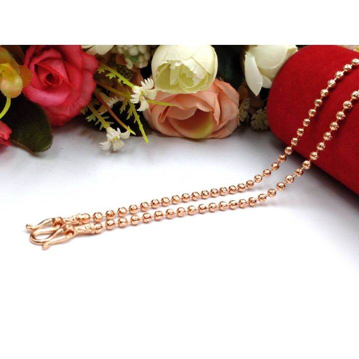 JIJD K505 สร้อยคอลายเม็ดมะยม ขนาด 3มิล ยาว 24 นิ้ว เกรดพรีเมียมของ BK ...