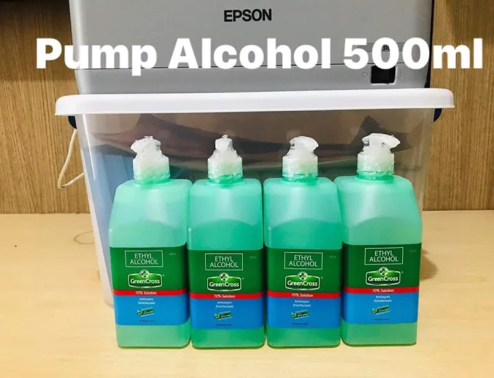 Green cross (ethyl alcohol) with pump 70percent alcohol 500ML | Lazada PH