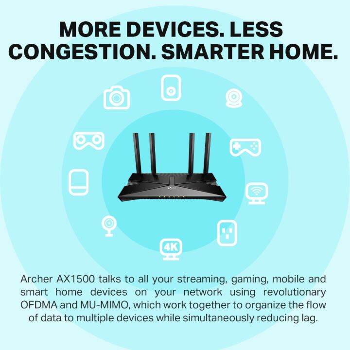 TP-Link Archer AX1500 1.5 Gbps Wi-Fi 6 Gigabit Dual-Band Router | Wifi ...