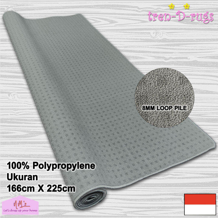 Karpet polypropylene polos tuffted loop pile lantai ruang tamu tidur ...