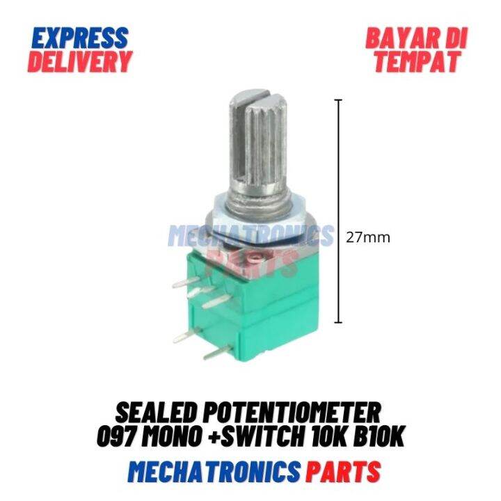 Sealed Potentiometer Potensiometer potensio meter 097 Mono +Switch 10K ...