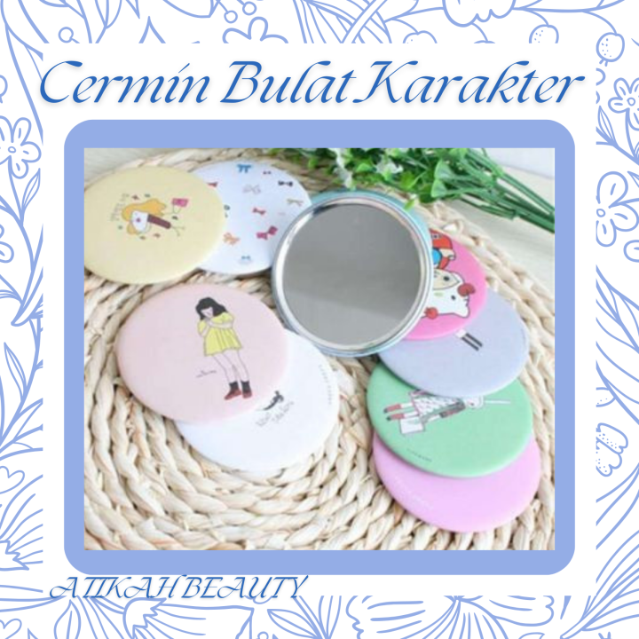 Cermin Bulat Karakter / Kaca Cermin Make Up Mini Travelling Motif ...