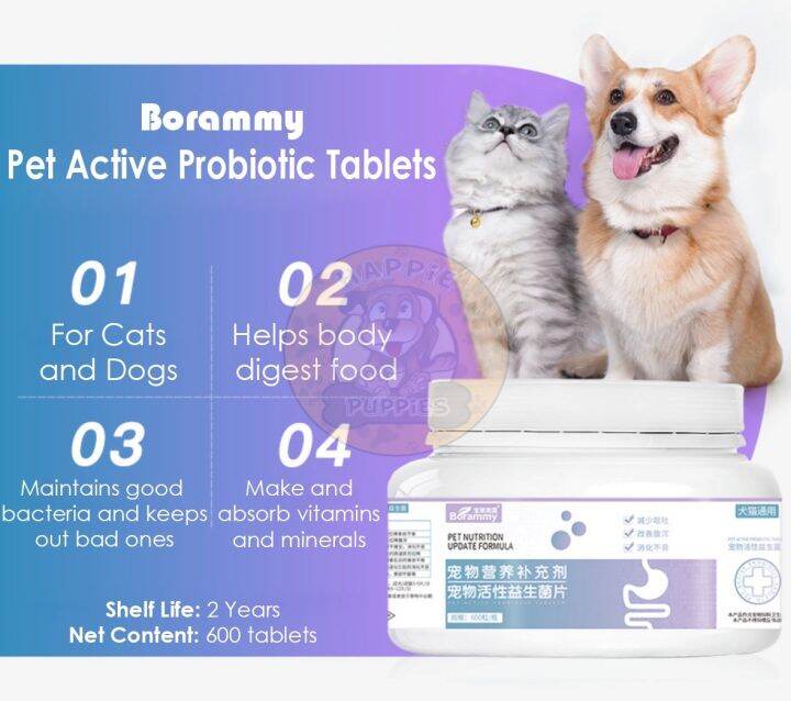 Borammy Pet Active Probiotic Tablets (approx 600 tablets/bottle ...