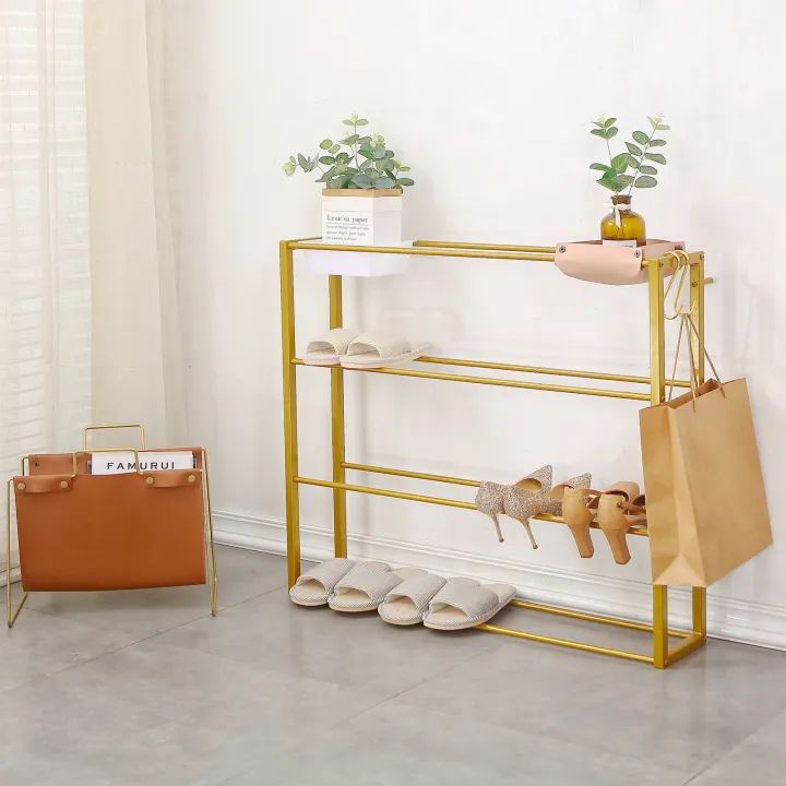 Nordic wrought-iron shoe rack for home indoor good-looking multilayer ...