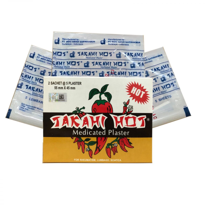 TAKAHI HOT MEDICATED PLASTER RED CHILI 大家喜辣椒膏药布 SMALL-10 Sheets | Lazada