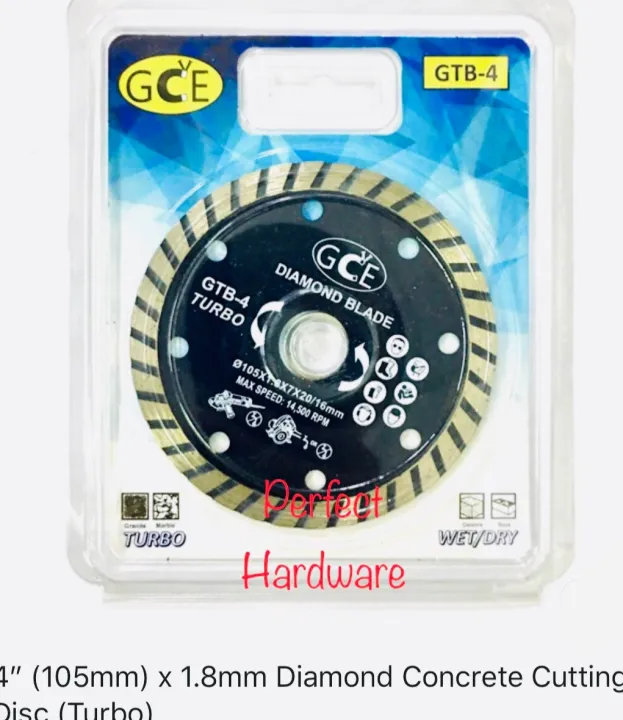 GCE DIAMOND CUTTER BLADE 4'' FOR CONCRETE & WALL | Lazada