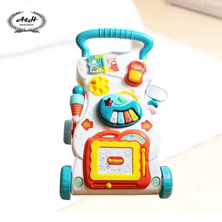 Baby Push Walker Toddler Trolley Sit-to-Stand Walker for Kid's Early ...
