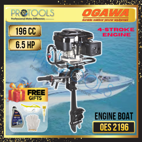 OGAWA OES2196 6.5HP 4 Stroke Boat Engine Petrol OutBoard Motor 193cc ...