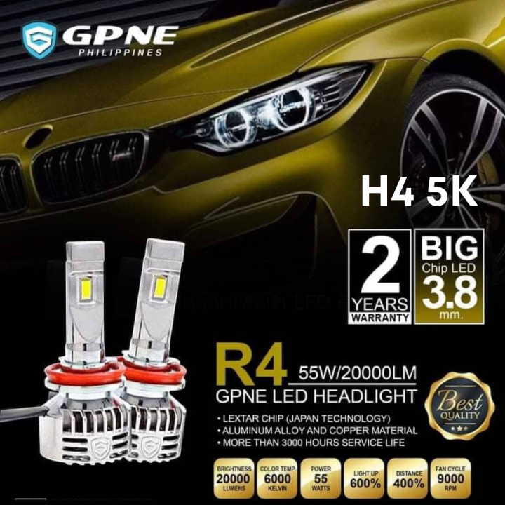 GPNE LED Headlight Bulbs R4 Series H4 5K Dual Color LED Headlight Bulbs ...