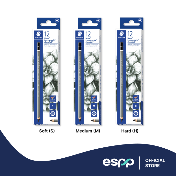 STAEDTLER Mars® Lumograph® charcoal 100C box of 12 drawing pencils (soft/medium/hard) | Lazada ...