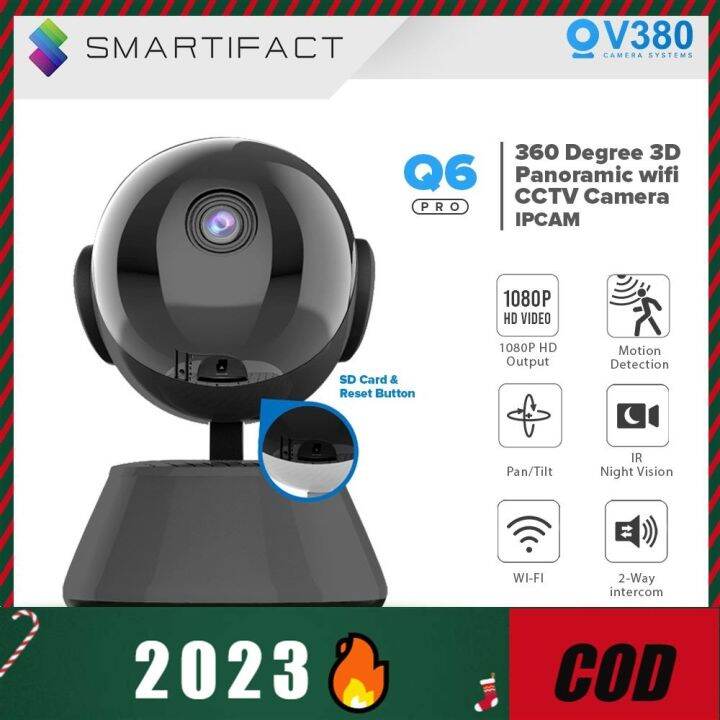 V380 Q6 PRO CCTV Camera Wifi Connect to Cellphone 1080P HD 360 ° PTZ ...