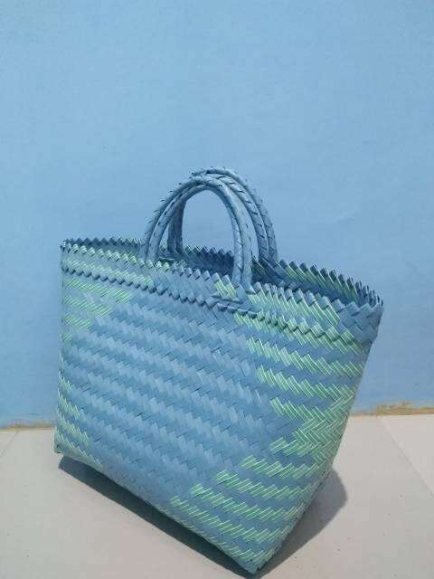 TASANYAMANJR.SHOP - Tas anyaman plastik lurik JUMBO/ Tas belanjaan ...