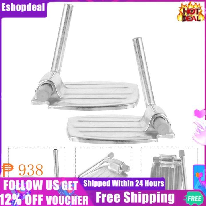 Eshopdeal【Ready Stock】 2 Pcs Wheel Chairs Elderly Heavy Duty Wheelchair Footrest Footplate ...