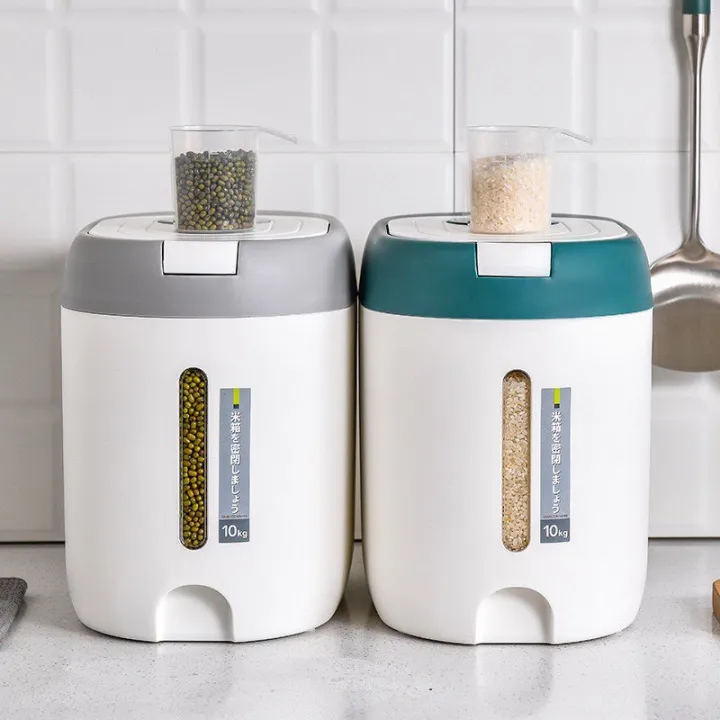 Latest Rice Storage Box Kitchen Rice Container 10KG Rice Dispenser Rice ...