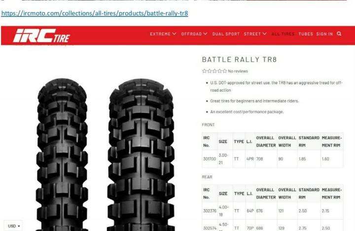 IRC TR8 ยางอ็อฟโรดนำเข้าจากญี่ปุ่นคุณภาพสูง | Lazada.co.th